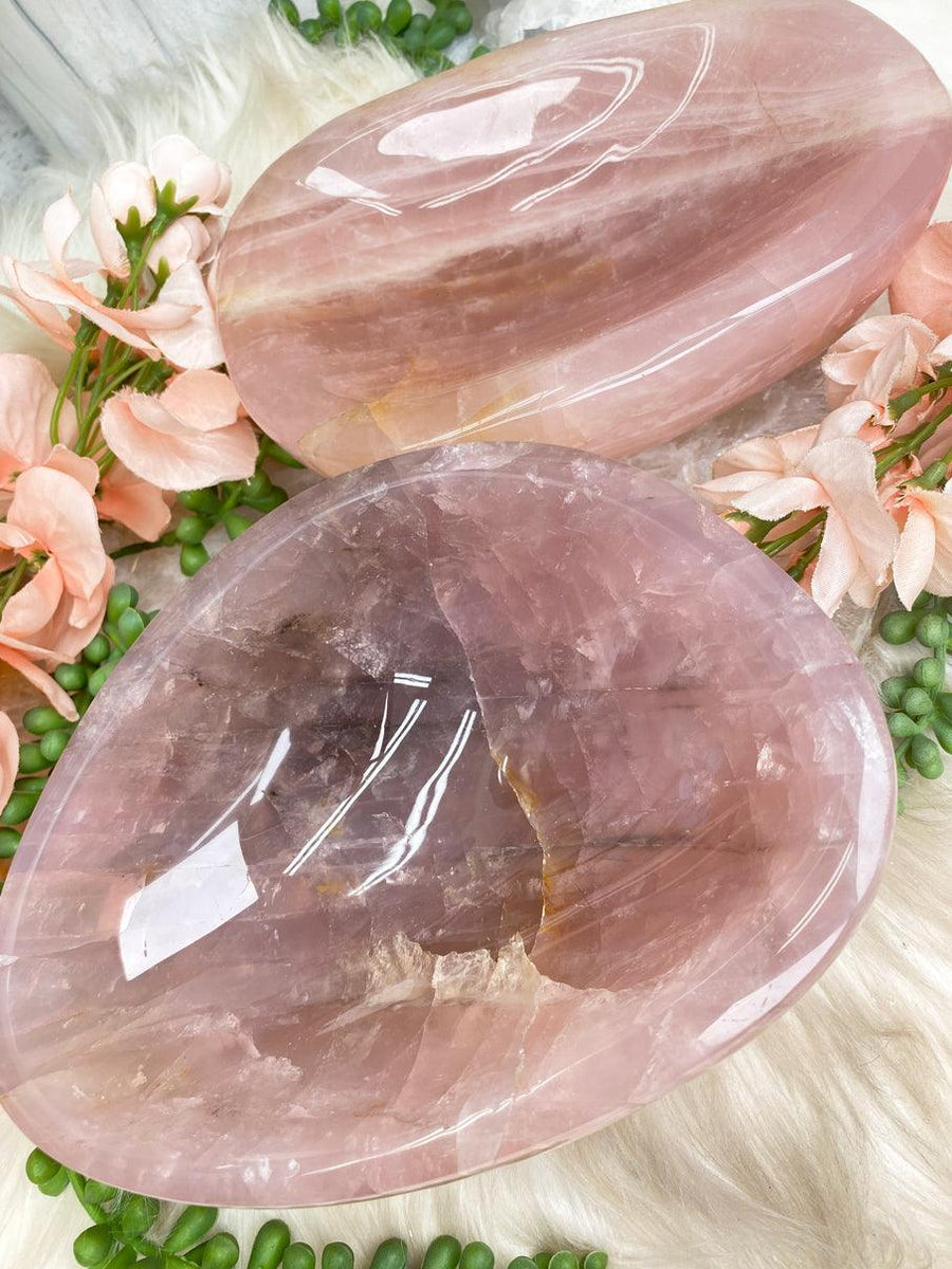 Large Rose Quartz Bowls from Madagascar - Choose Exact!