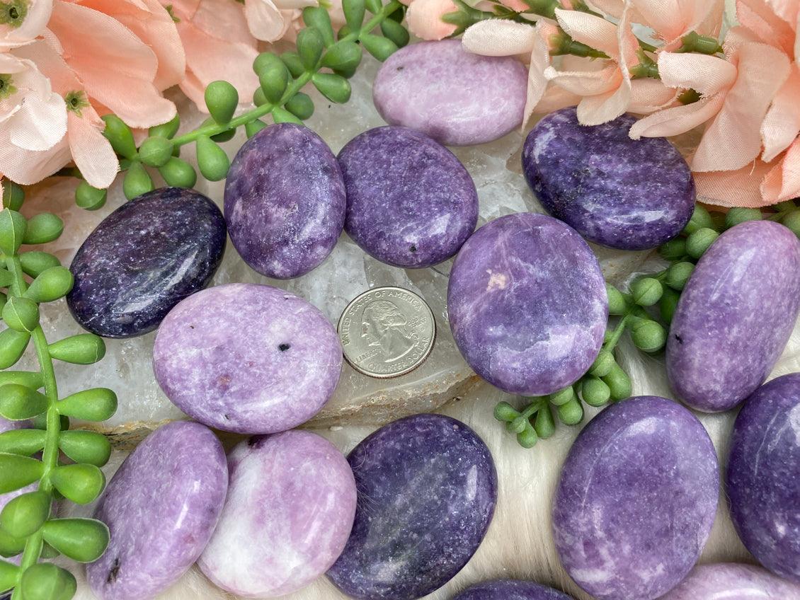 Lepidolite Palm Stones From India - Available in Two Color Options ...