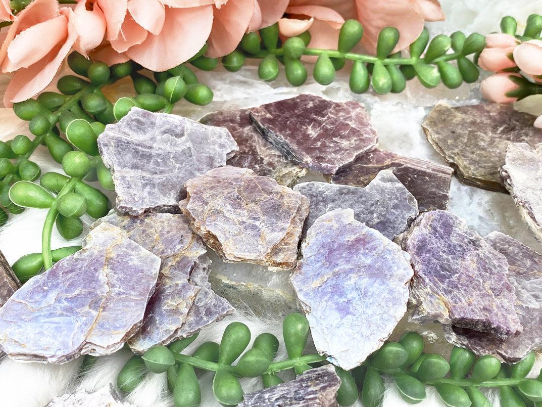 Raw Lepidolite Slices - Purple Mica Lepidolite Crystal for Sale