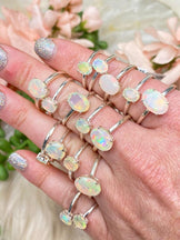 Faceted Cut Sterling Silver Opal Rings for Sale – Contempo Crystals