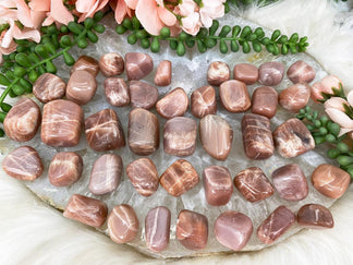 Pink Moonstone Sunstone Tumbles for Sale - Choose Exact! – Contempo ...