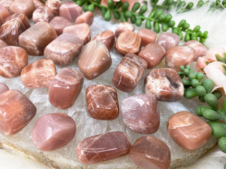 Pink Moonstone Sunstone Tumbles for Sale - Choose Exact! – Contempo ...