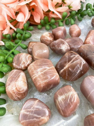 Pink Moonstone Sunstone Tumbles for Sale - Choose Exact! – Contempo ...