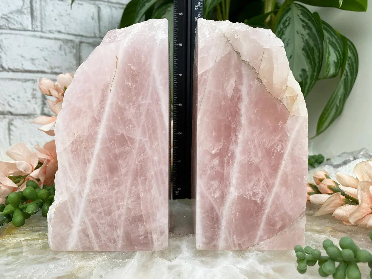 Rose Quartz Bookends