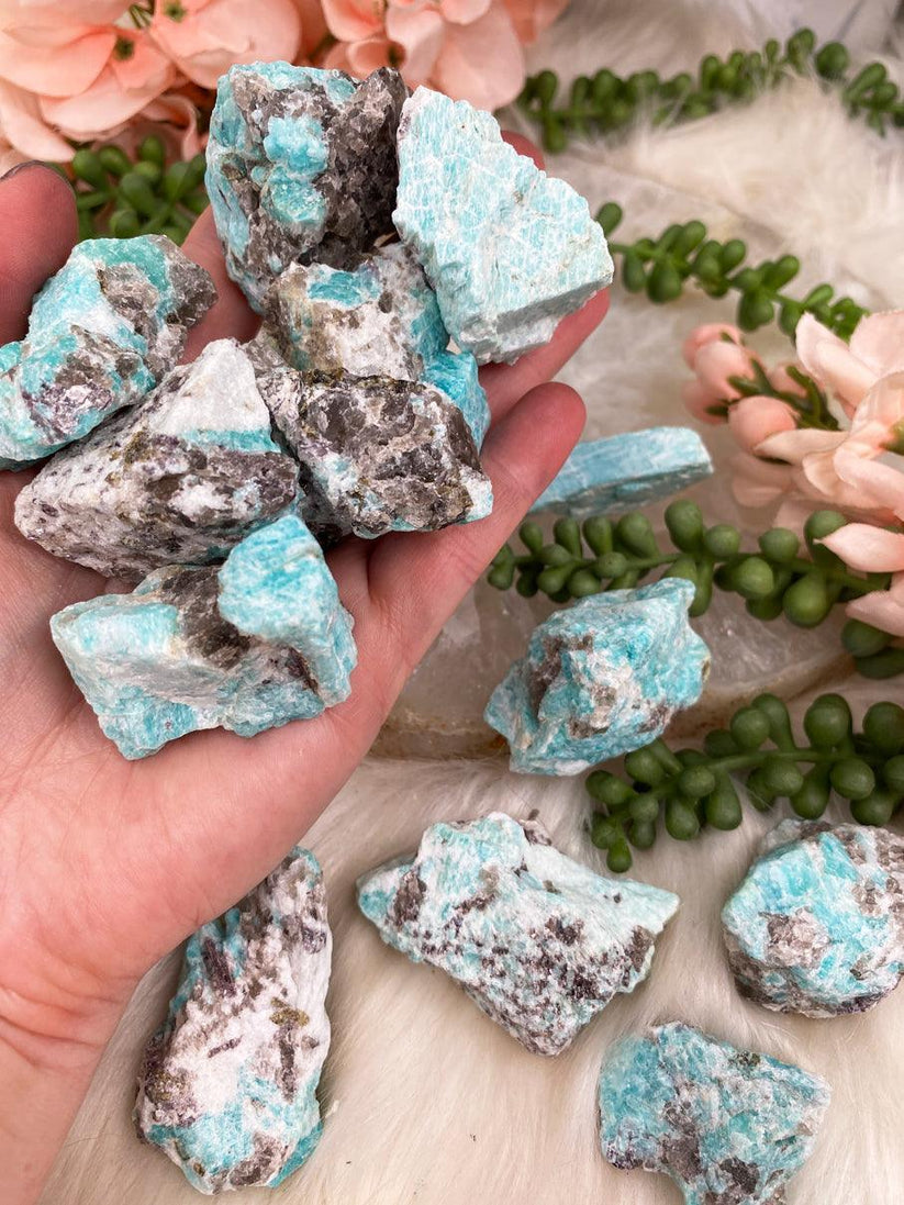 Raw Amazonite Crystal Chunks from Madagascar – Contempo Crystals