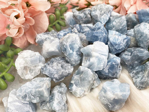 Raw Blue Calcite Chunks From Mexico For Sale – Contempo Crystals