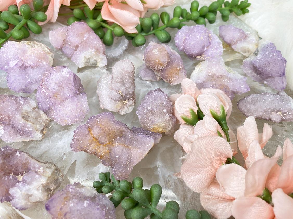 Small Purple Spirit Quartz Crystal Clusters and Points - Choose Exact!