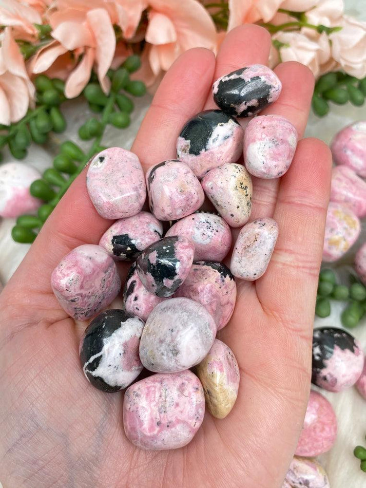 Tumbled Pink Rhodonite Stones from Peru – Contempo Crystals